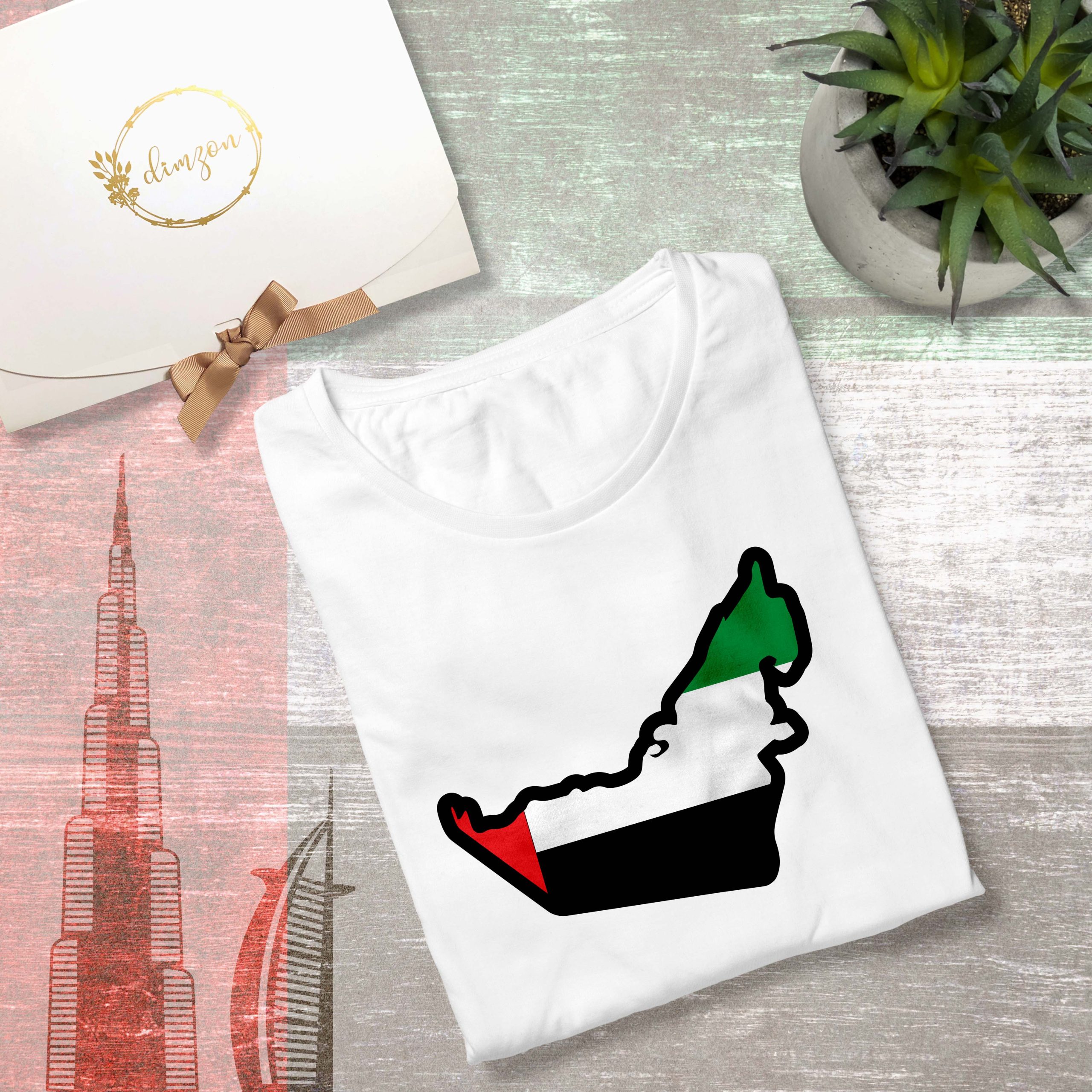 UAE Flag Map Tshirt - Welcome to Dimzon Store